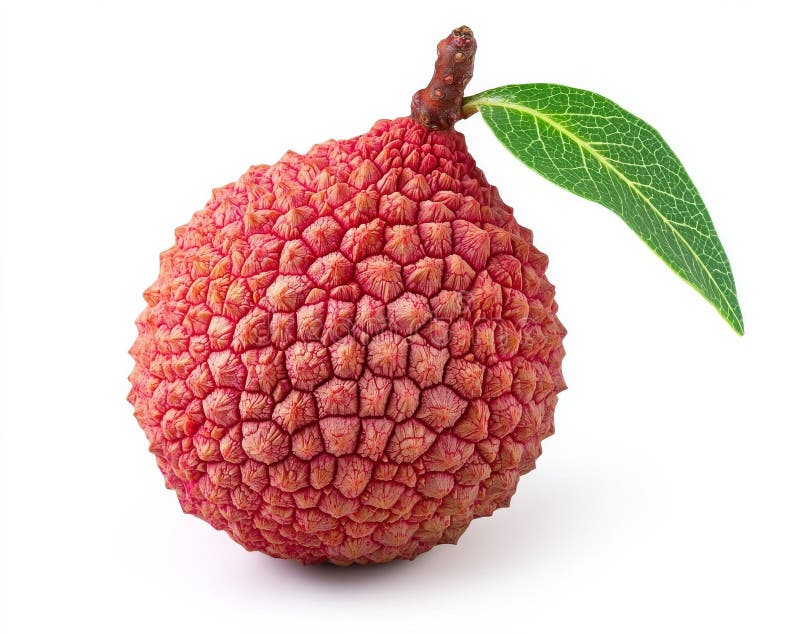 Lychee Fruit with Leaf, Single, Close-up, Isolated on White Background ...