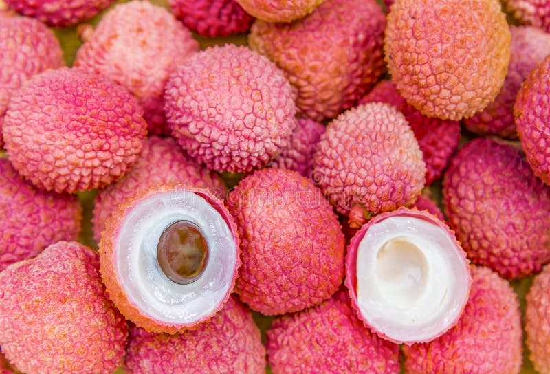 Lychee Fruit, Lychee or Chinese or Chinese Plum. Stock Image - Image of ...