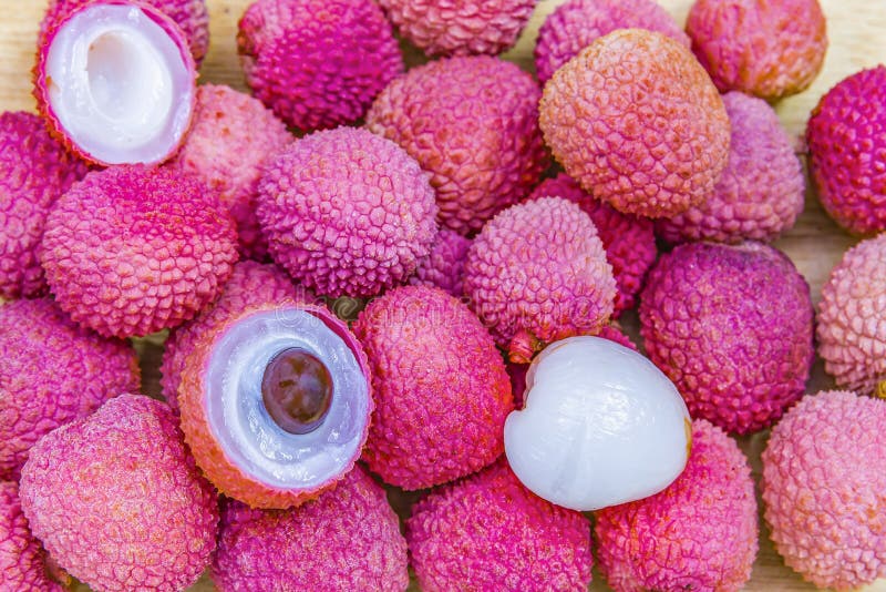 Lychee Fruit, Lychee or Chinese or Chinese Plum. Stock Photo - Image of ...