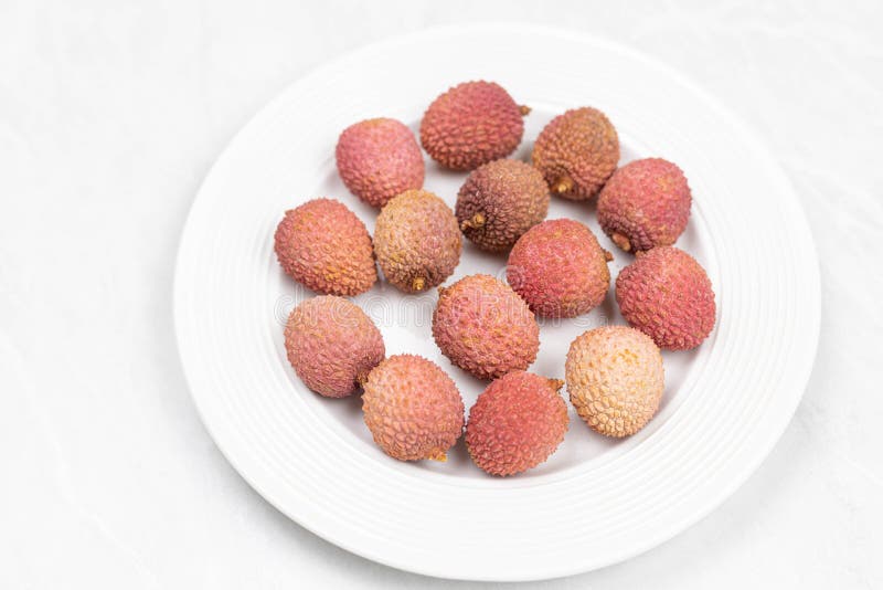 Lychee Fruit Served on the Plate Stock Photo - Image of group, juice ...