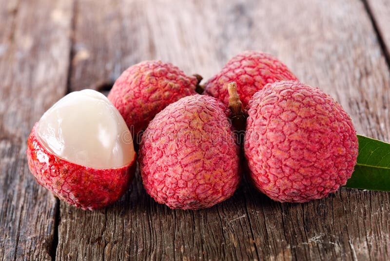 Fresh Juicy Lychee Fruit on a Glass Plate. Organic Leechee Sweet Fruit ...