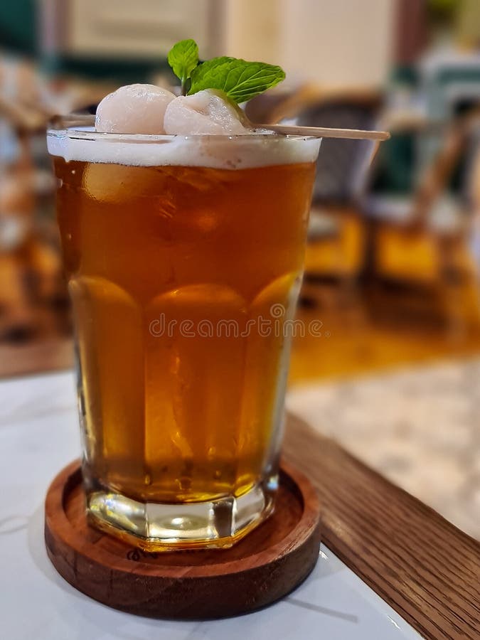 Lychee Iced Tea is Served at the Restaurant Stock Image - Image of ...