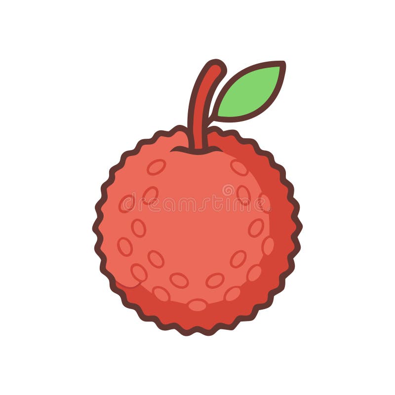 Lychee Icon for Exotic Fruits Stock Vector - Illustration of pictogram ...