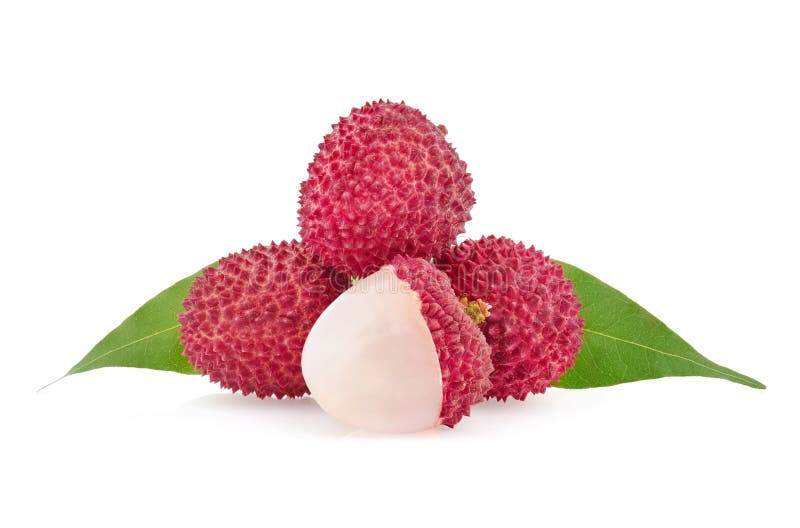 Lychee Isolated on White Background Stock Image - Image of healthy ...