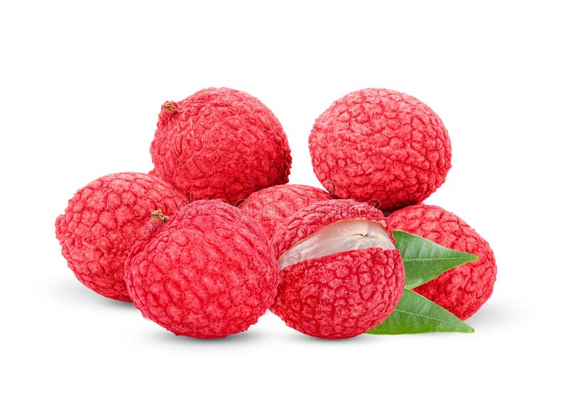 Lychee Isolated on White Background Stock Image - Image of healthy ...