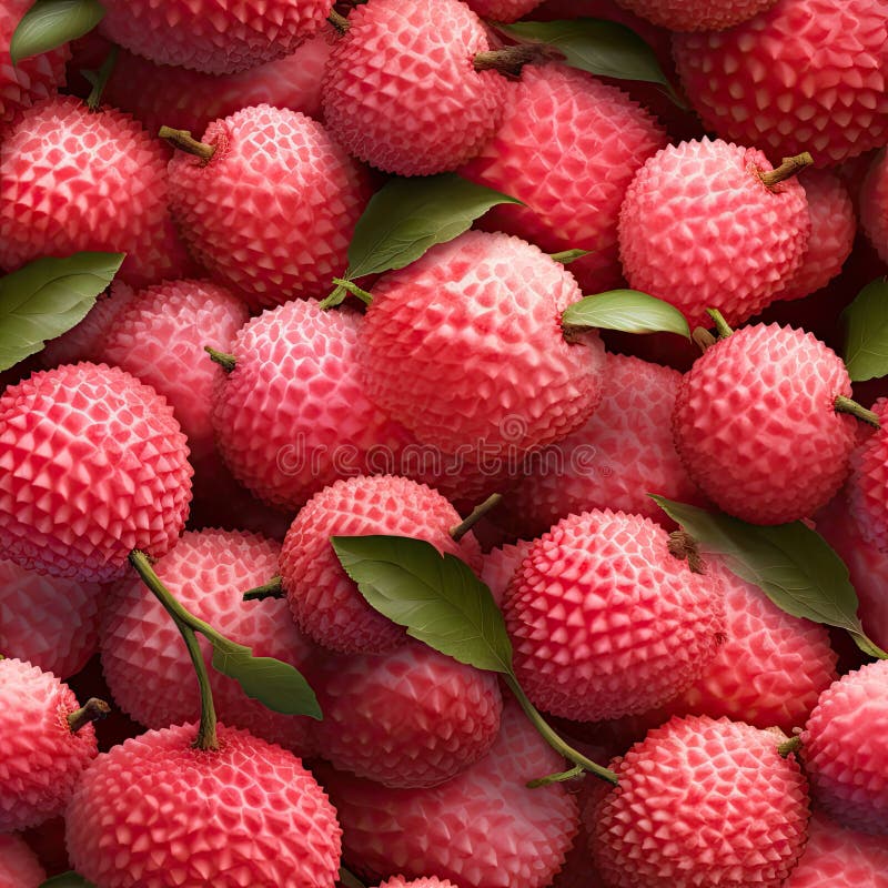 Lychee Pattern Ultrarealistic Photorealistic Stock Illustration ...