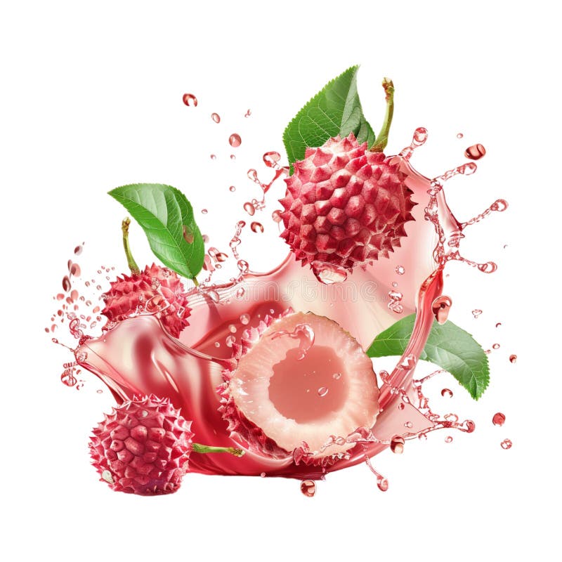 Lychee Splash on Transparent Background - Ai Generated Stock ...