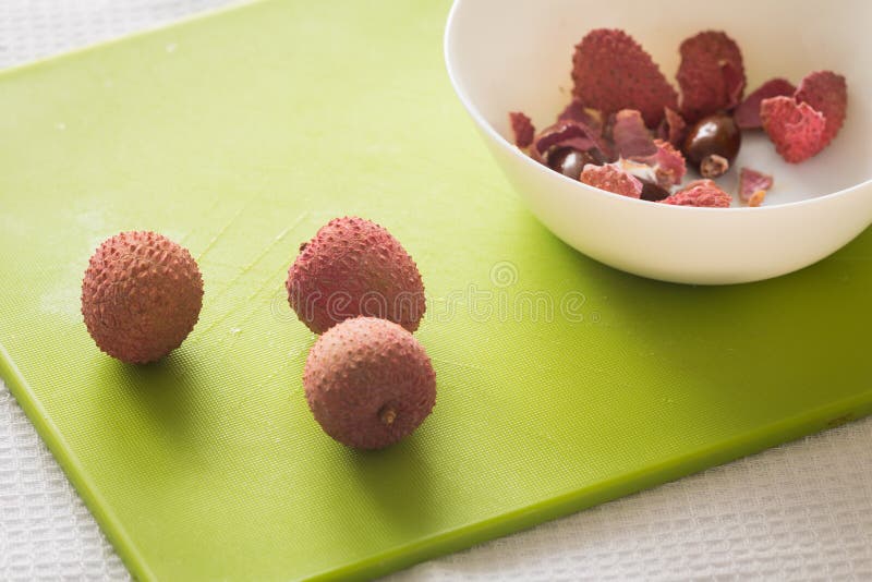Lychee on the table stock photo. Image of asian, fruits - 109087568