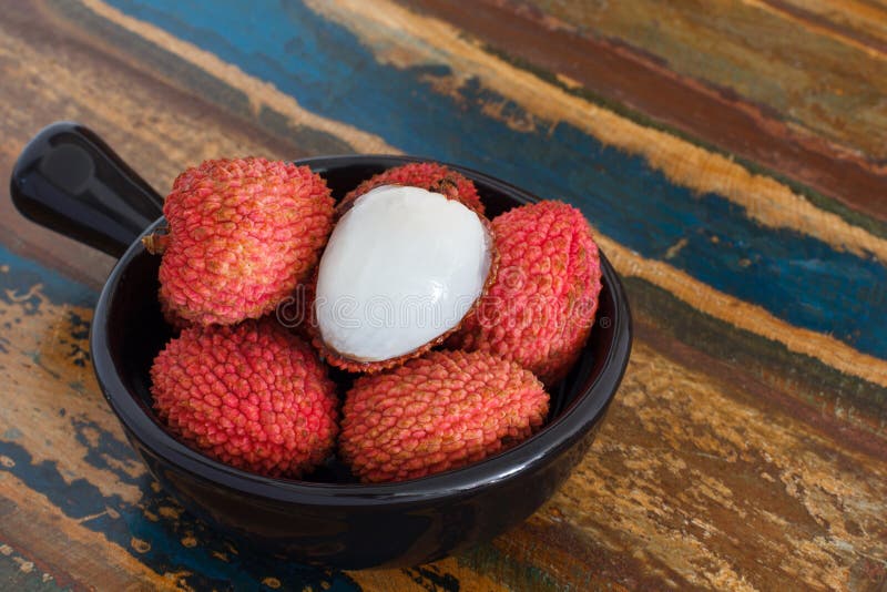 Ripe lychee fruit stock photo. Image of leafy, details - 17476044