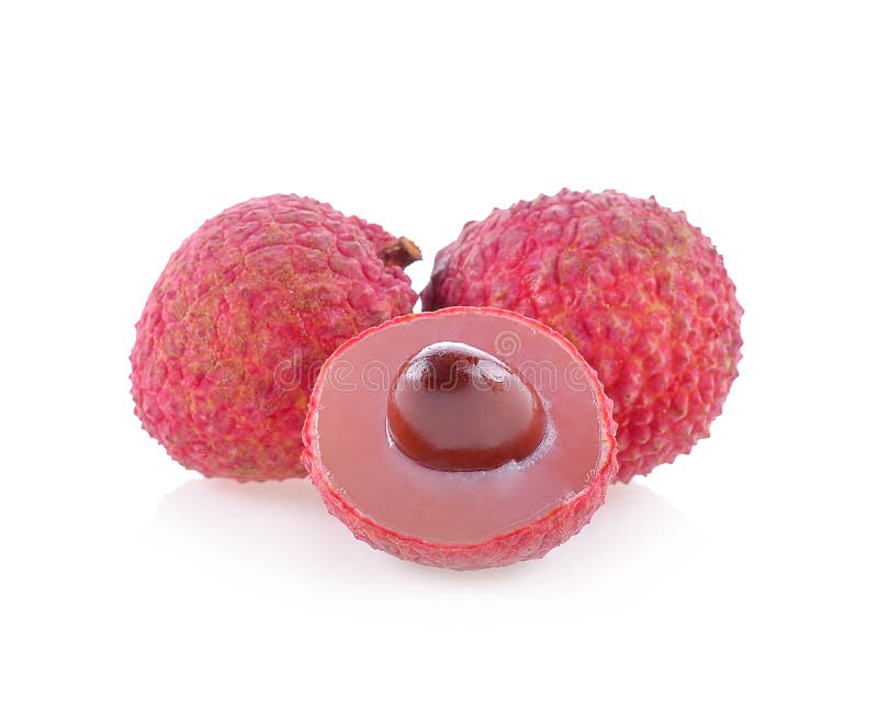 Lychees Isolated on White Background Stock Image - Image of healthy ...