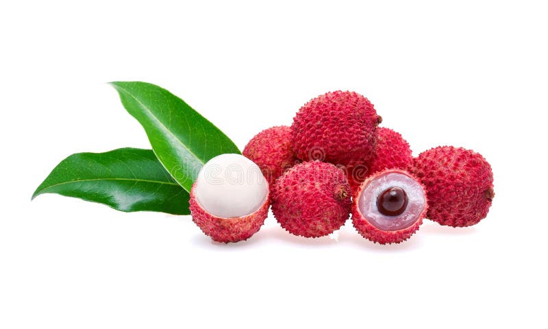 Lychees Isolated on the White Background Stock Photo - Image of lychee ...