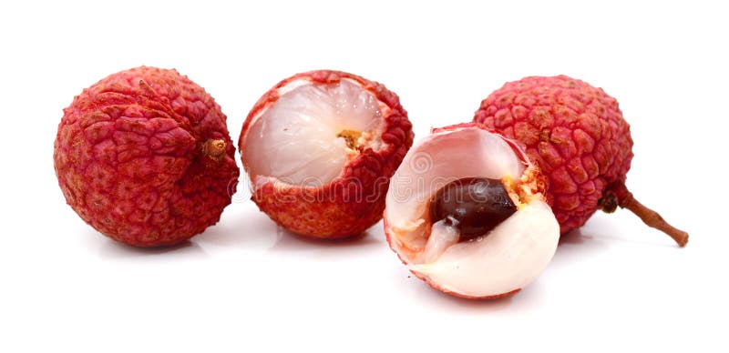 Lychees isolated on white. stock photo. Image of fruit - 188810896