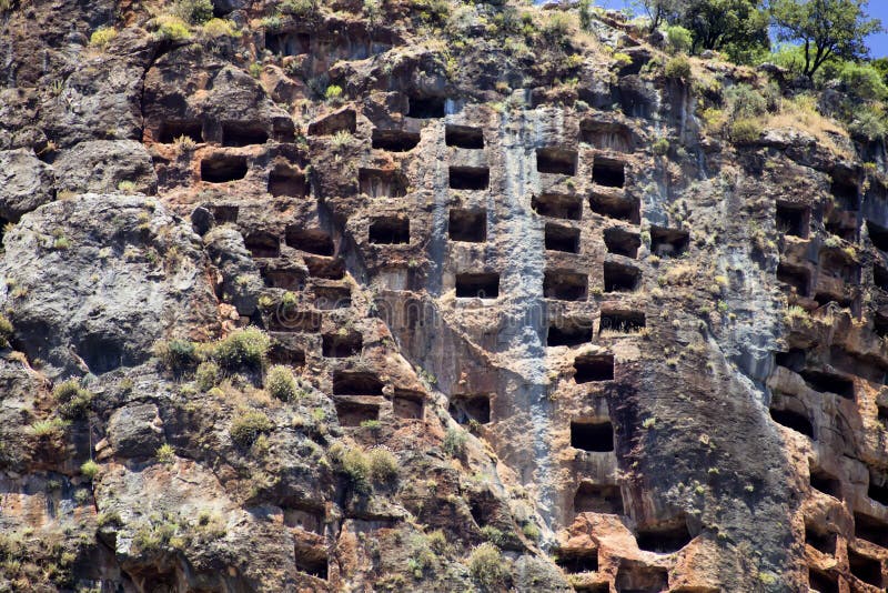 Lycian Tomb, Pinara, Turkey Stock Photo - Image of lycian, stone: 60676488