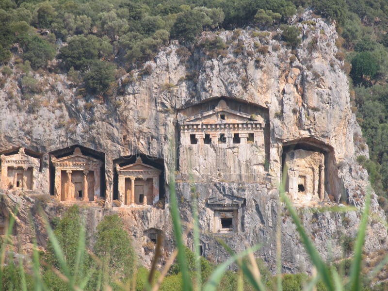Lycian tombs stock image. Image of pictorial, tomb, stones - 11067385