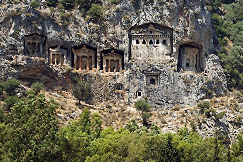 Lycian Tombs of Caunos stock photo. Image of ancient - 11136676