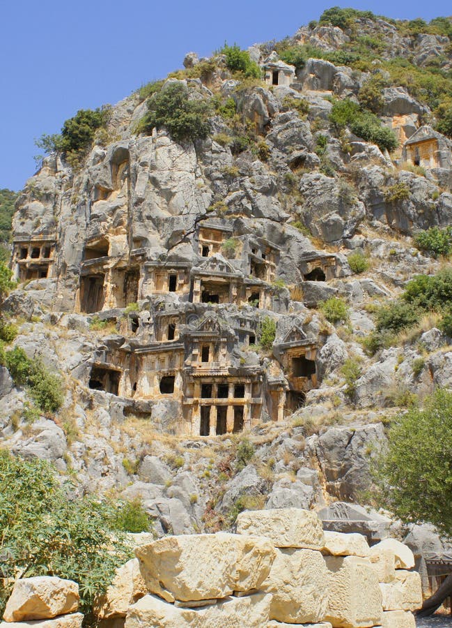 Lycian Tombs stock image. Image of color, asia, detail - 42392423