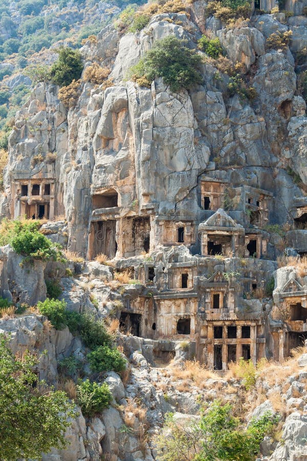 Lycian Tombs in Myra, Turkey, Demre Stock Image - Image of turkey ...