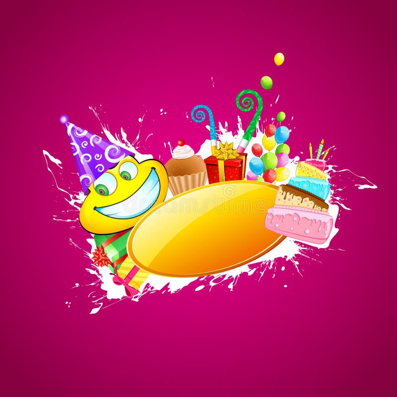 Vektorgrafik För överraskningsfest För Smileys-födelsedag. "smiley ...