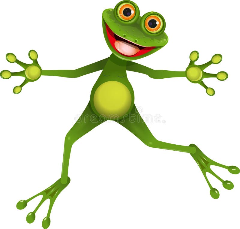 Glad grön groda vektor illustrationer. Illustration av triton - 26544657