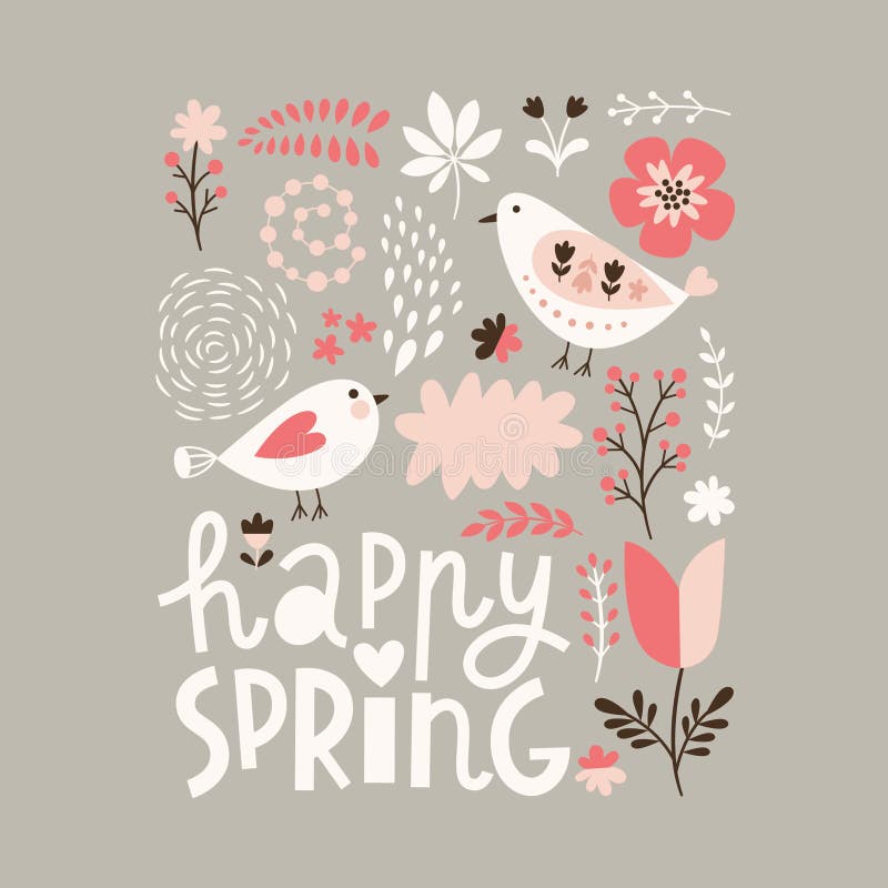 Lycklig vårbild vektor illustrationer. Illustration av solsken - 64992478