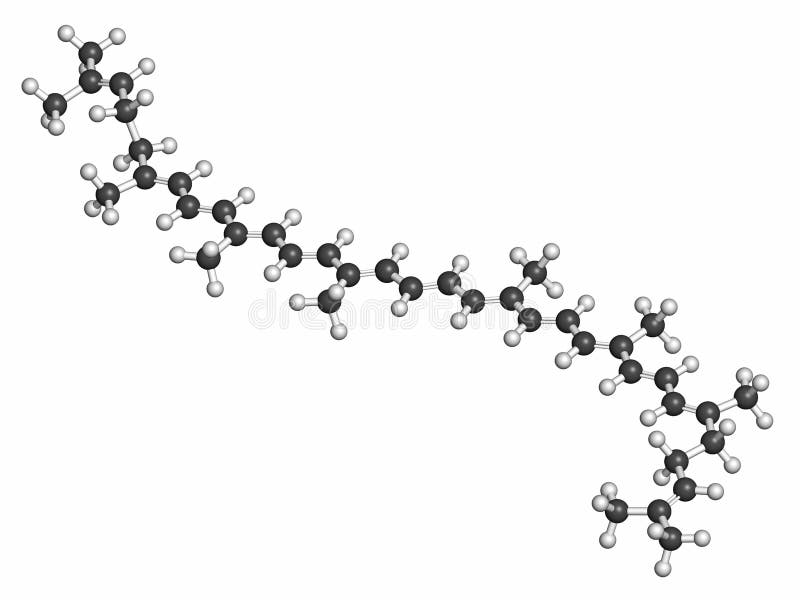 Lycopene Molecule. Structural Chemical Formula and Molecule Model Stock ...