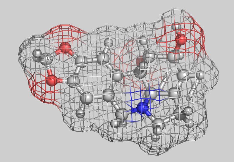 Lycorine molecular model stock illustration. Illustration of nuclear ...