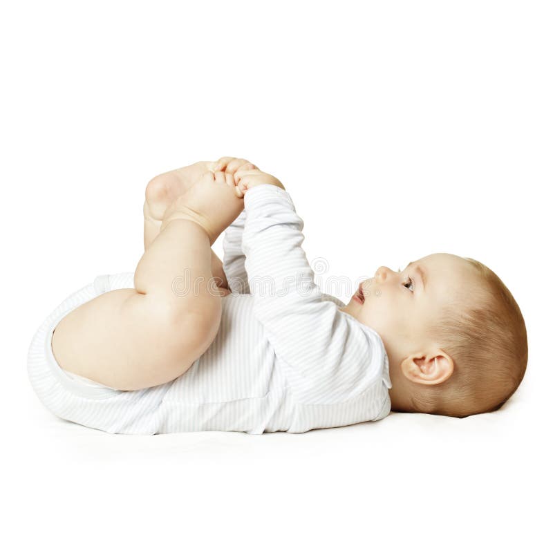 Lying baby looking up stock image. Image of health, caucasian - 38569169