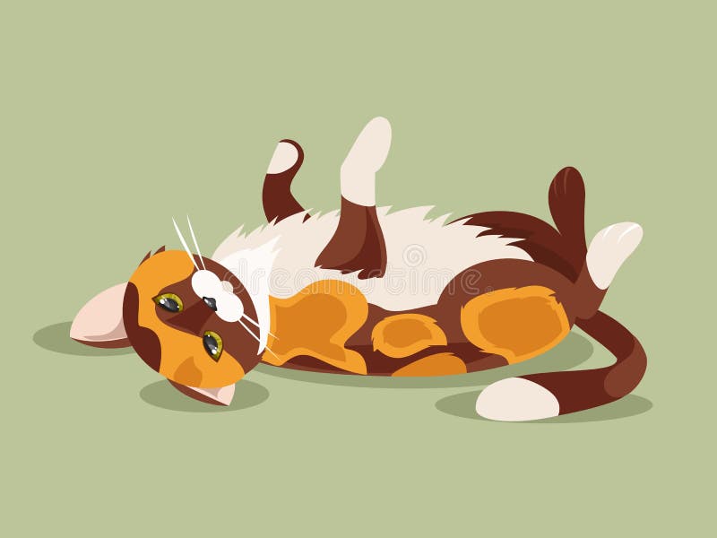 Lying Cat. Vector Illustration Stock Vector - Illustration of luck ...