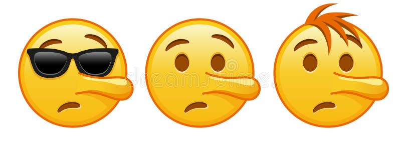 Lying Face Set of Three Yellow Emoji Stock Vector - Illustration of ...