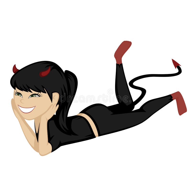 One lying devil shadow stock illustration. Illustration of betray ...