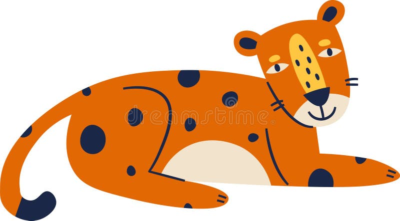 Lying Leopard Cartoon stock vector. Illustration of animal - 318809597