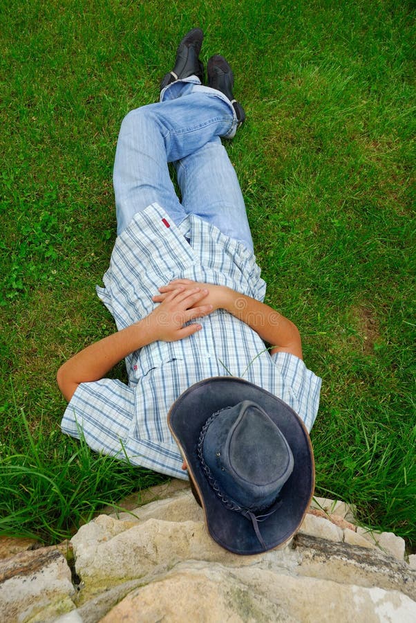 Cowboy Sleeping stock image. Image of happiness, kids - 3475801