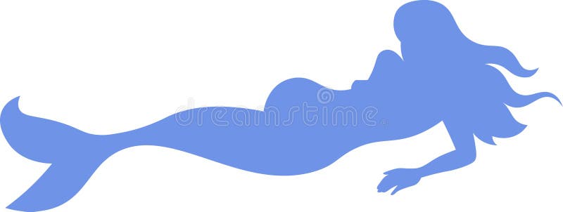 Lying Mermaid Silhouette stock vector. Illustration of doodle - 290118582