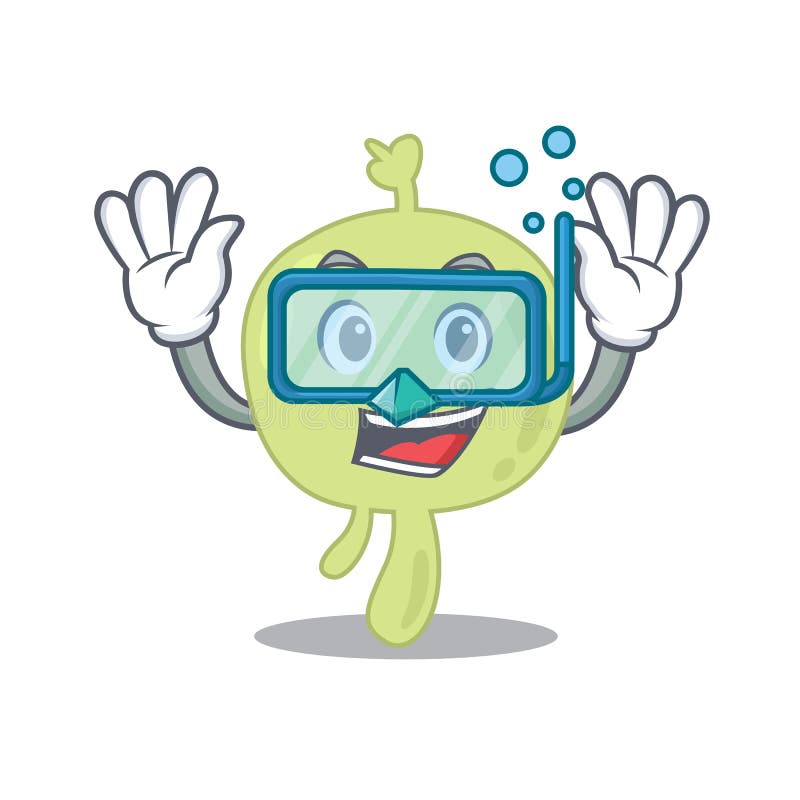 Lymph Node Mascot Design Swims with Diving Glasses Stock Vector ...