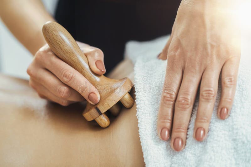 Lymphatic System Stimulation with Maderotherapy Body Treatment Stock ...