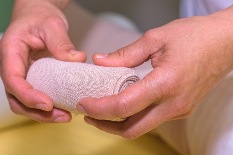 Lymphedema Management Wrapping Leg Using Multilayer Bandages To Control Lymphedema Part Of