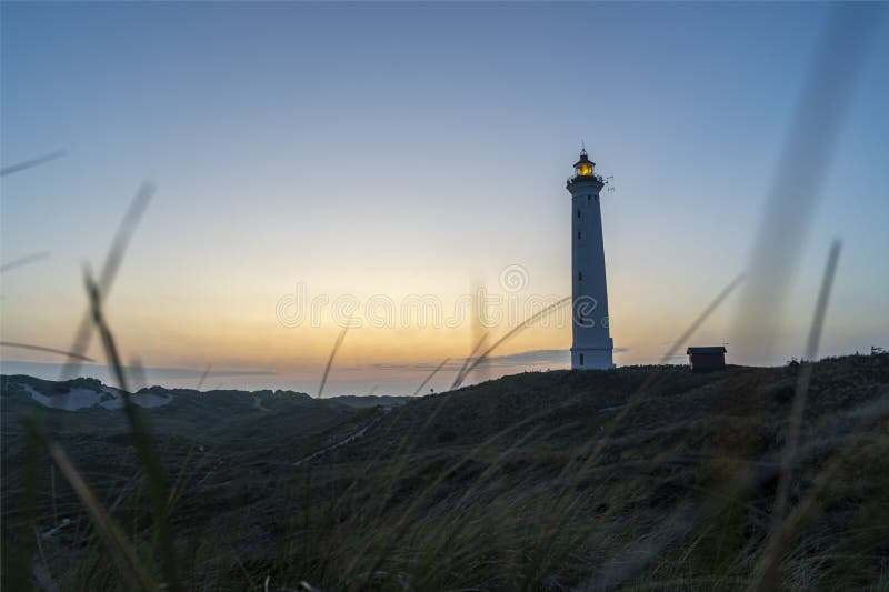 Lyngvig Lighthouse at Sunset. Old and Proud Lighthouse that Have Stood ...