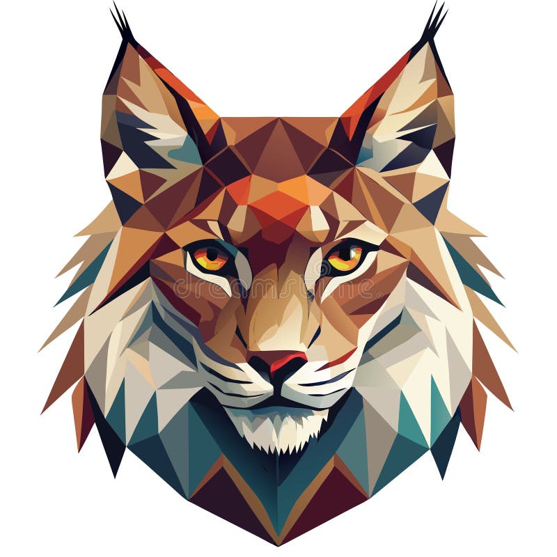 Lynx Head in Polygonal Style Vector Illustration for Your Design Stock ...