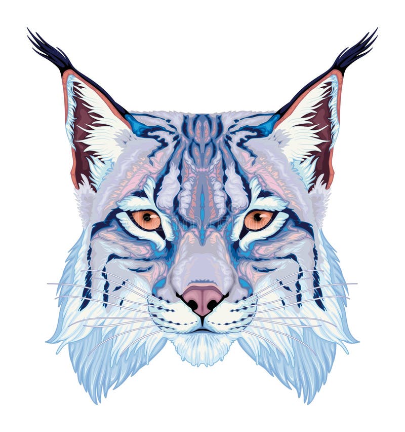 Lynx Head Adult Antistress Coloring Page Vector Stock Vector ...