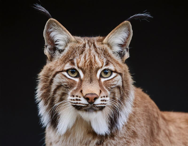 A Lynx with Intense Gaze and Tufted Ears Stock Illustration ...