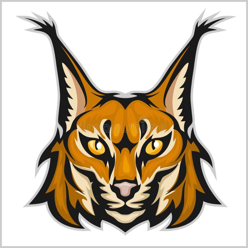 Lynx Mascot Logo. Head of Lynxes Isolated Vector Illustration. Stock ...