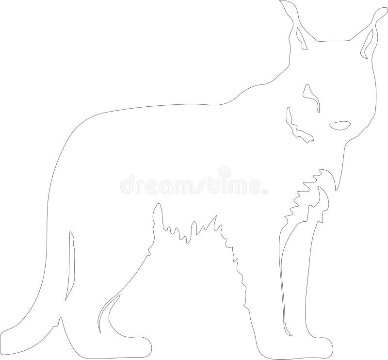 Lynx Outline Silhouette Generative Ai Stock Vector - Illustration of ...
