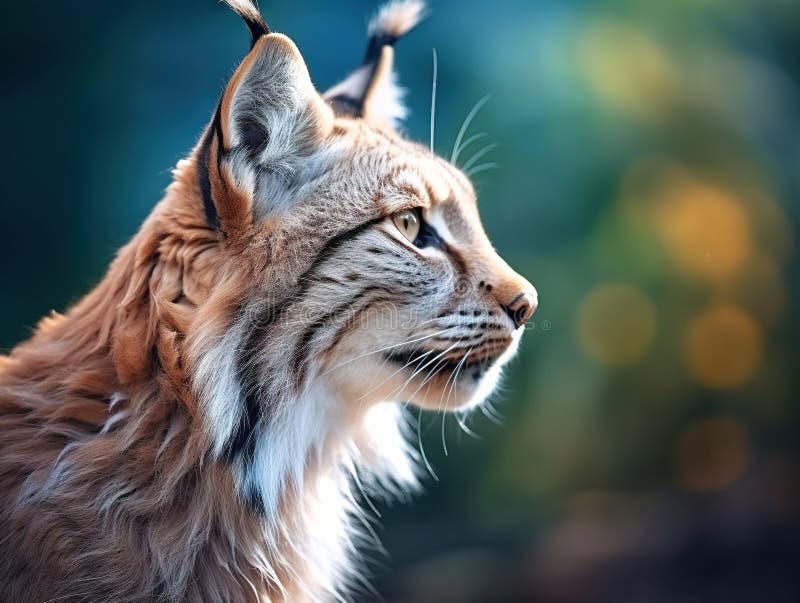 Ai Generated Illustration Wildlife Concept of Lynx Profile Stock ...