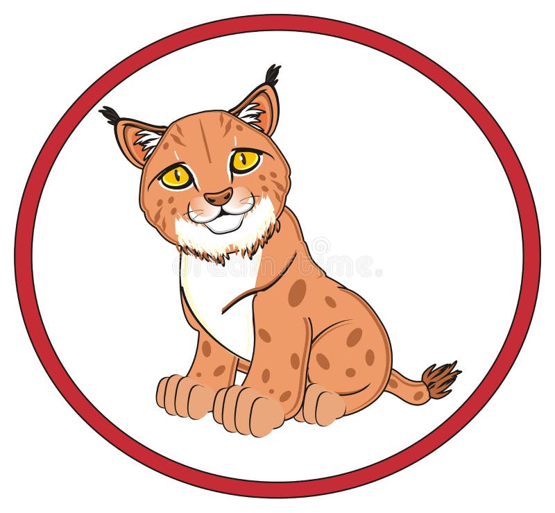 Lynx in the road sign stock illustration. Illustration of portrait ...