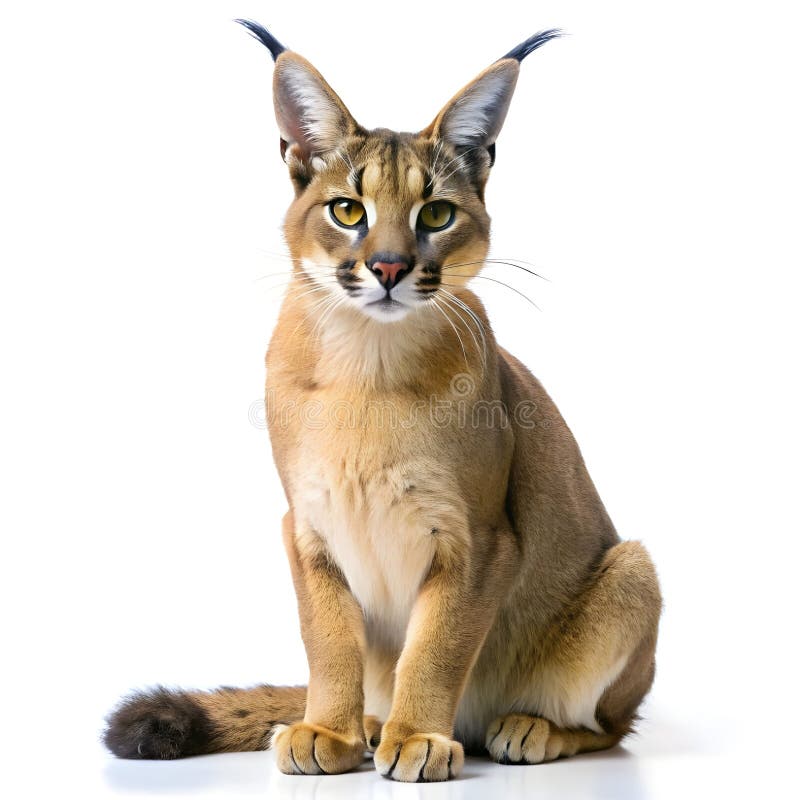 A Lynx is Seated in Front of a Plain White Backdrop on Transparent ...