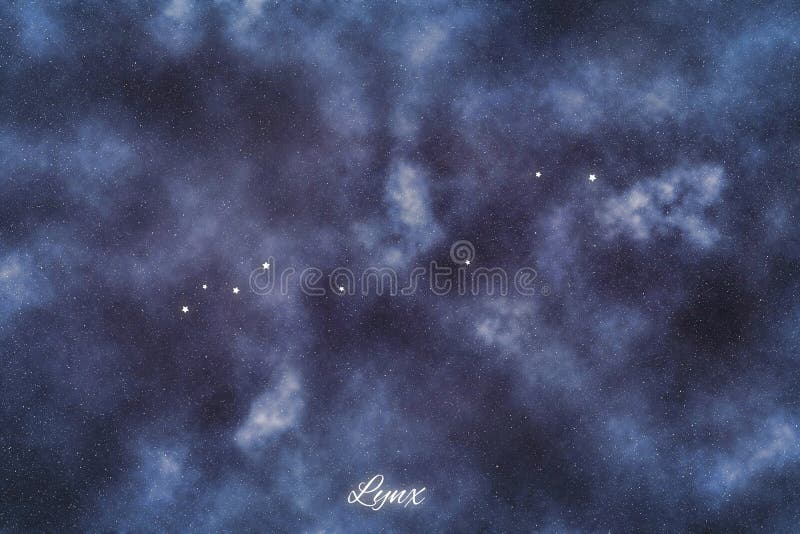 Lynx Star Constellation, Brightest Stars, Cat Constellation Stock Image ...