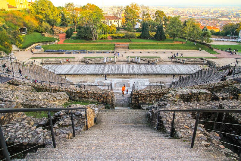 Lyon amphitheater roman stock photo. Image of architecture - 47292720
