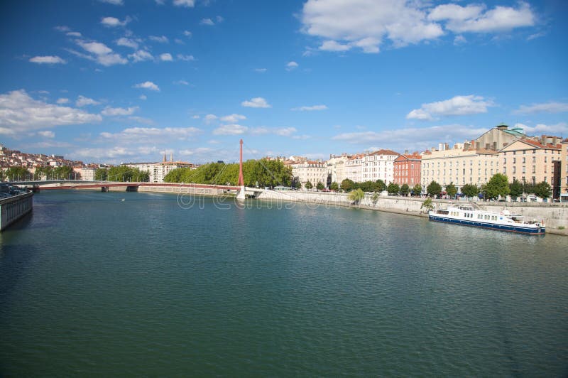 Lyon bank of river rhone stock photo. Image of city, bank - 11914224