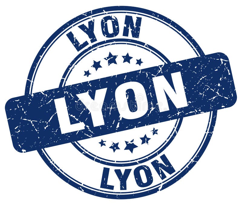 Lyon Blue Grunge Round Stamp Stock Vector - Illustration of vintage ...