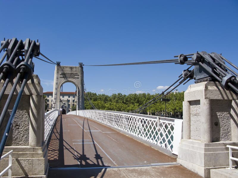 Lyon bridge stock photo. Image of french, france, cables - 10597446